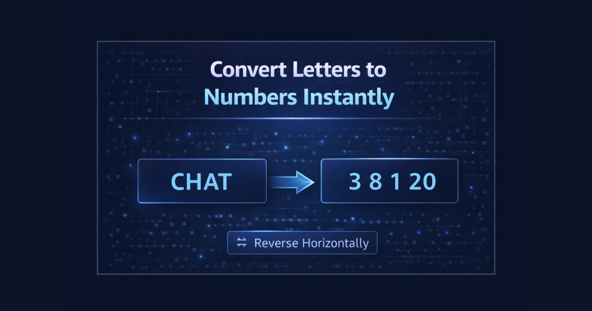 Letters to Numbers | Letters to Numbers Converter Online