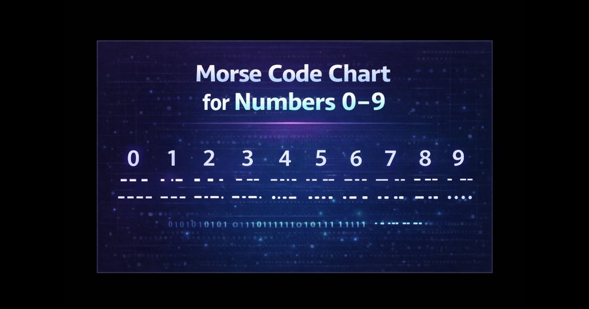 Morse Numbers | Morse Code Numbers Chart